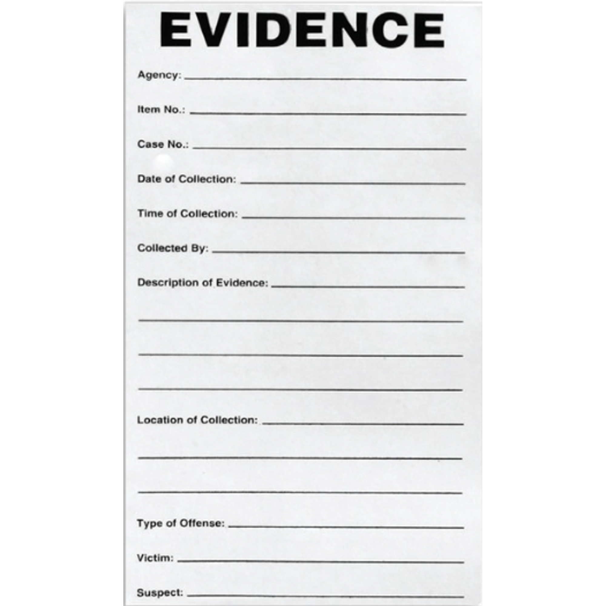 Evidence Identification Label